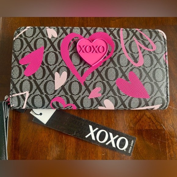 XOXO | Bags | Xoxo Womens Black And Pink Hearts Logo Print ...